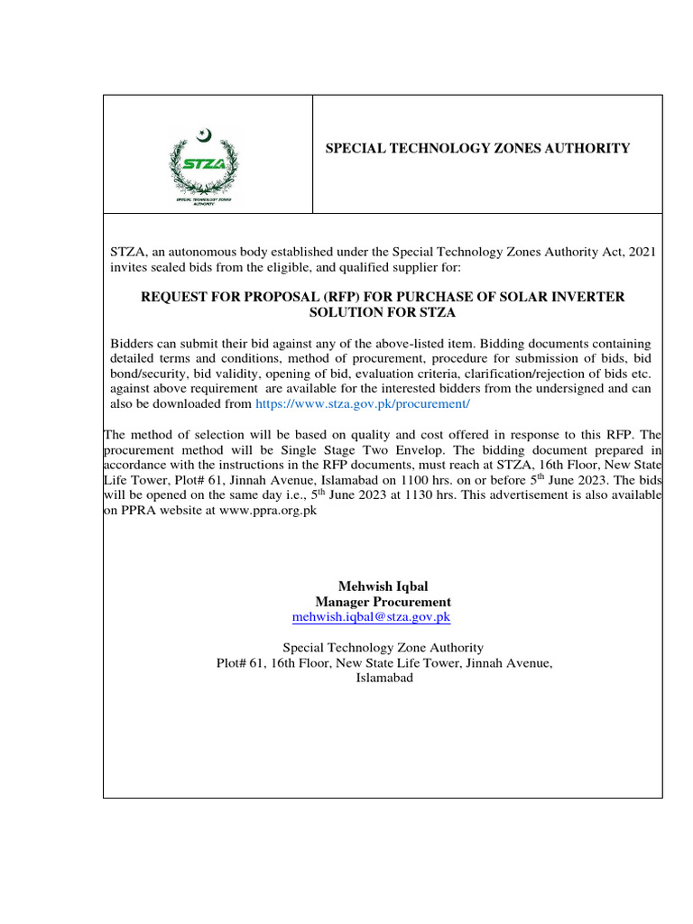 RFP Solar Inverter | PDF | Indemnity | Request For Proposal