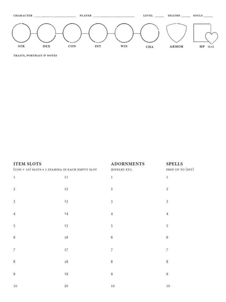 Grave-character-sheet-4 | PDF
