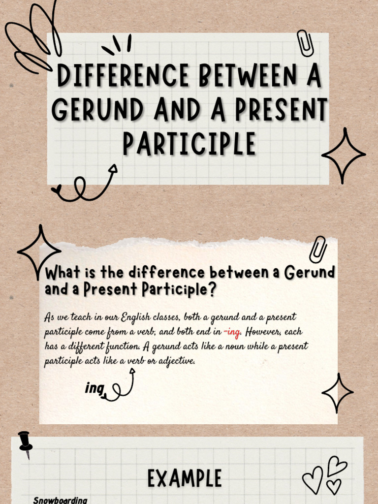 Gerunds vs. Present Participles Explained | PDF | Language Arts ...