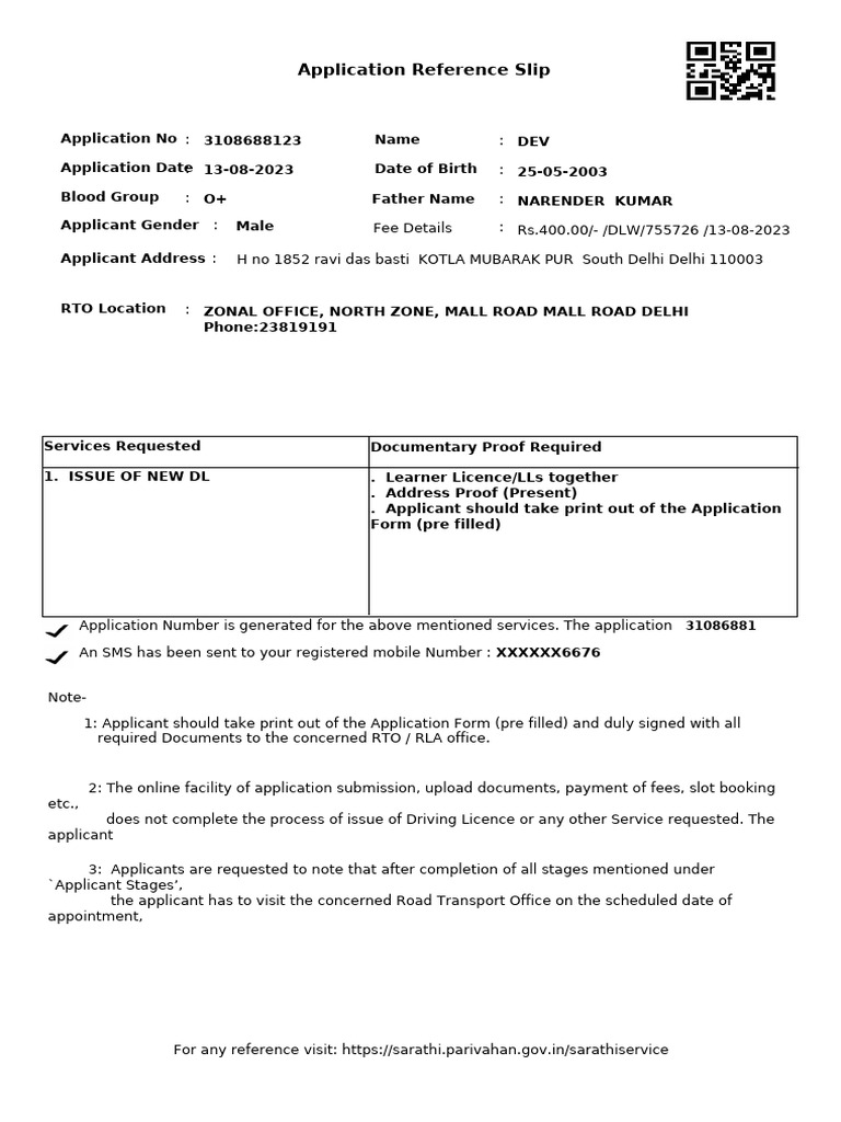 Driving Licence Acknowledgement | PDF