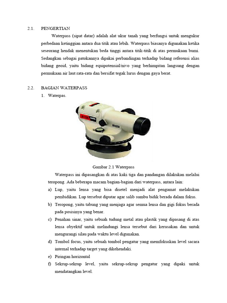 Teori Waterpass | PDF