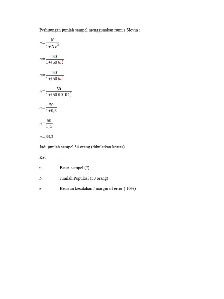 Rumus Slovin