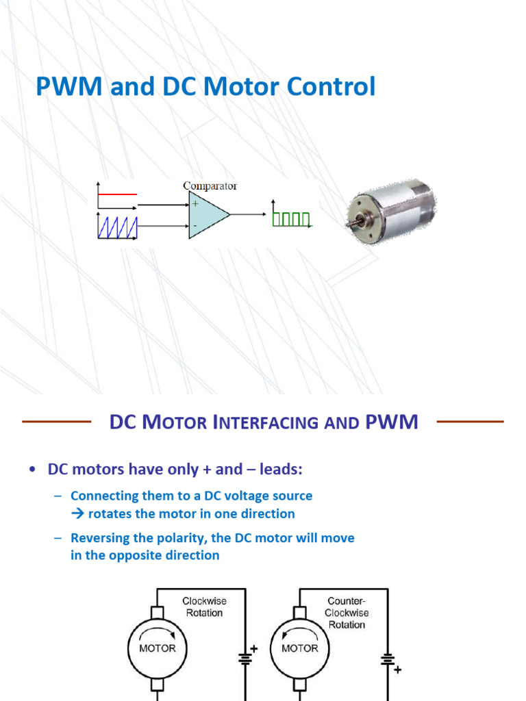 Lecture - 6 PWM and DC Motor Control | PDF | Electric Motor | Information And Communications ...