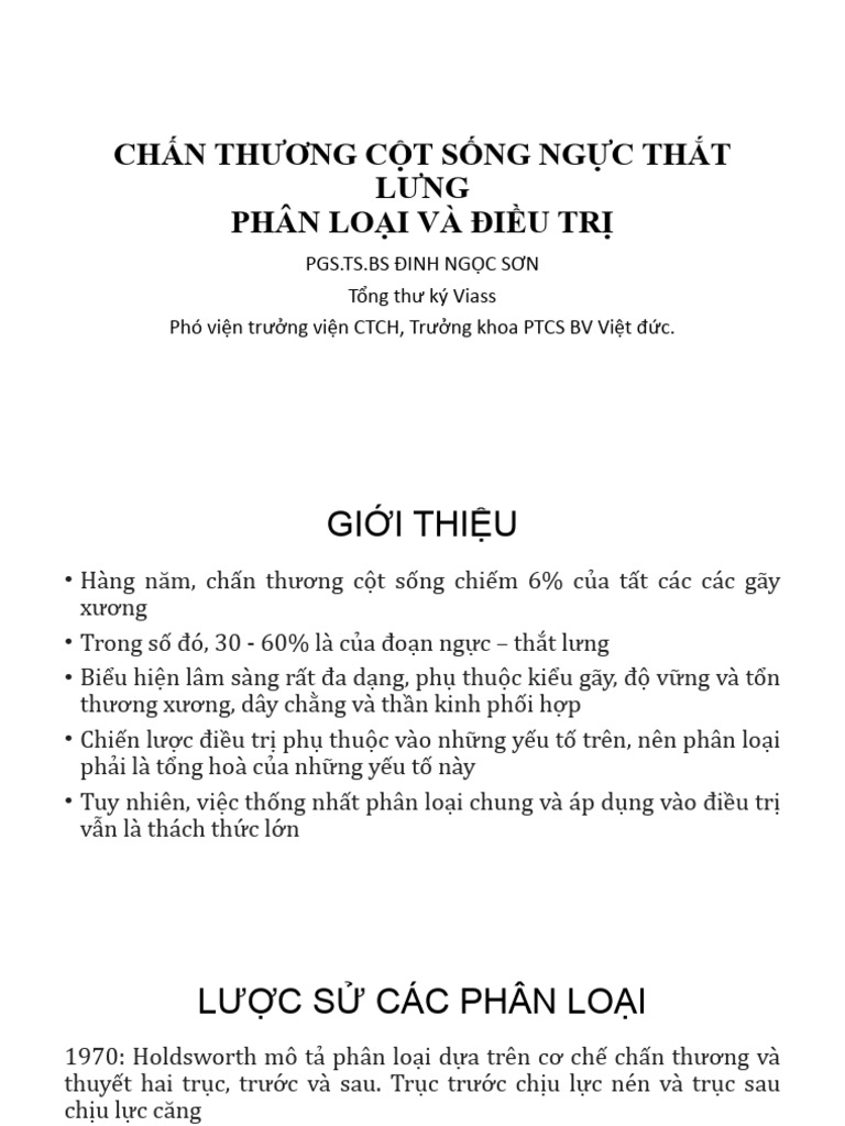 Thoracolumbar Spinal Fracture Classification and Treatment DR Son160922 ...