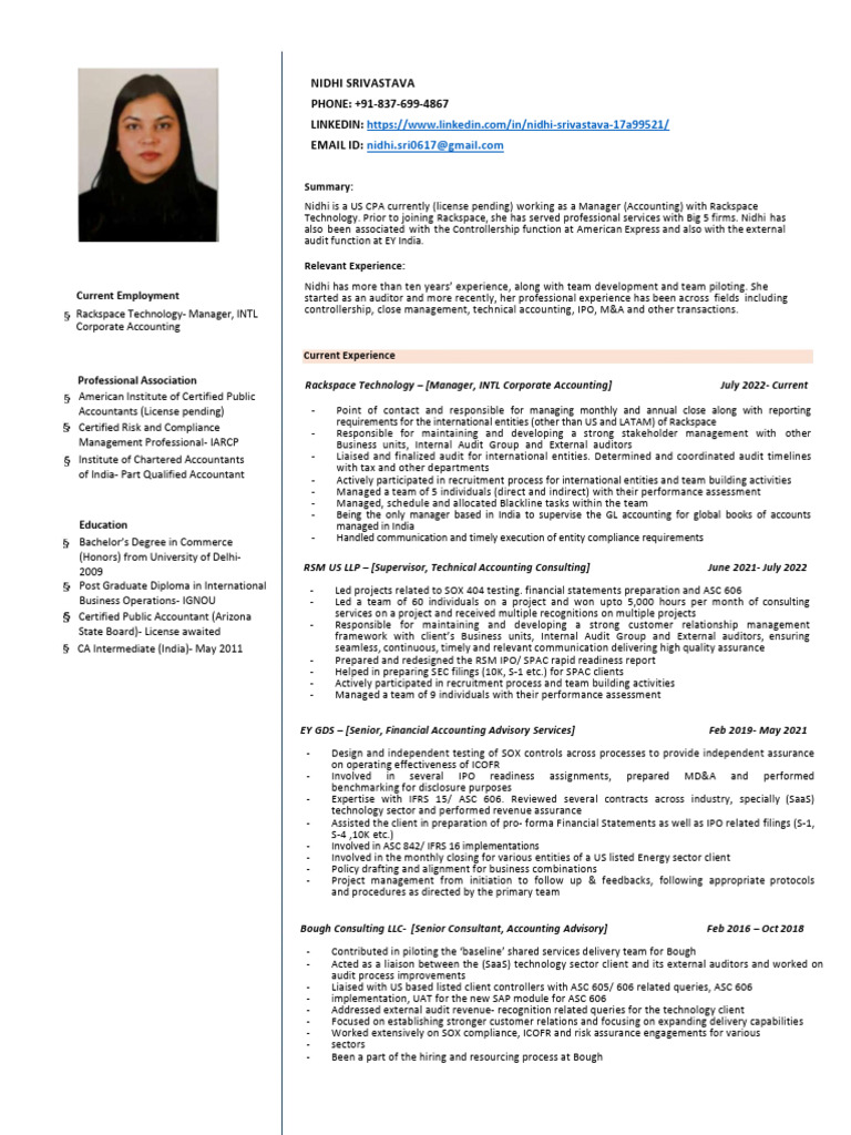 CV 2023 | PDF | Audit | Accounting