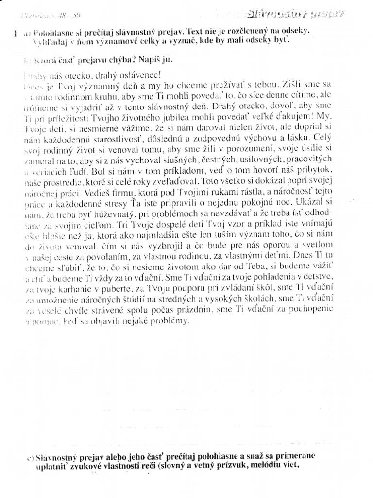 Slávnostný Prejav | PDF