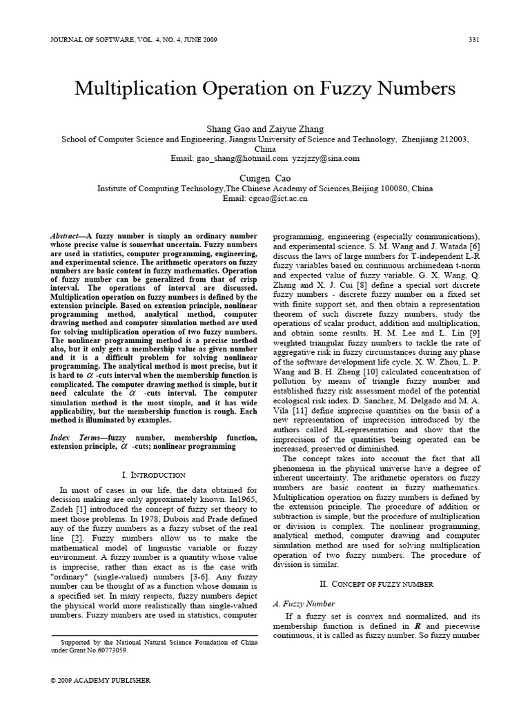 0710 - FNO - Fuzzy Numbers and Operation On Fuzzy Multiplication ( ) | PDF | Fuzzy Logic ...