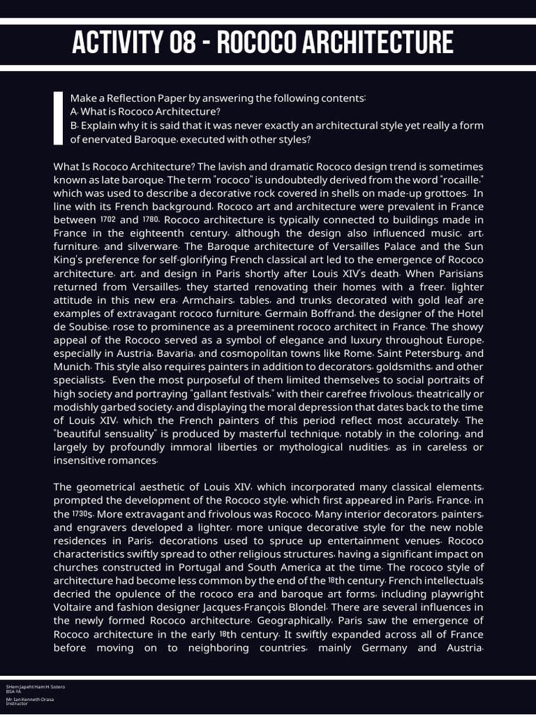 Activity 08 - Rococo Architecture | PDF | Baroque