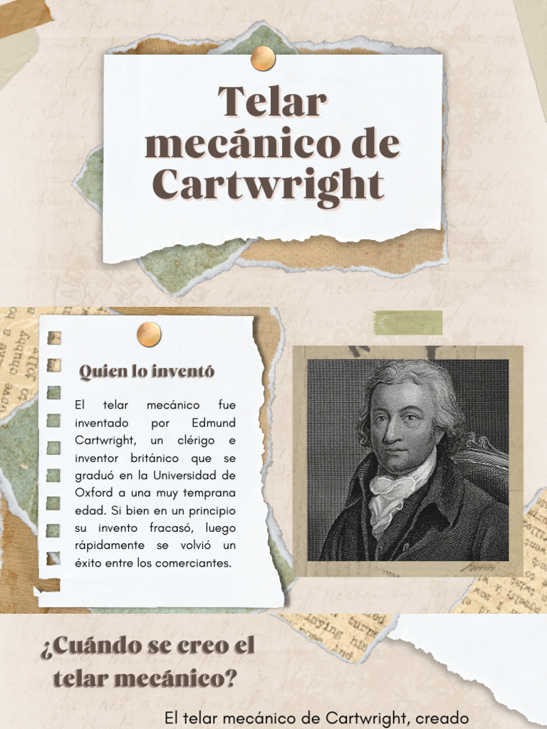 Invento del telar mecánico de Cartwright | PDF | Hogar, jardinería y ...