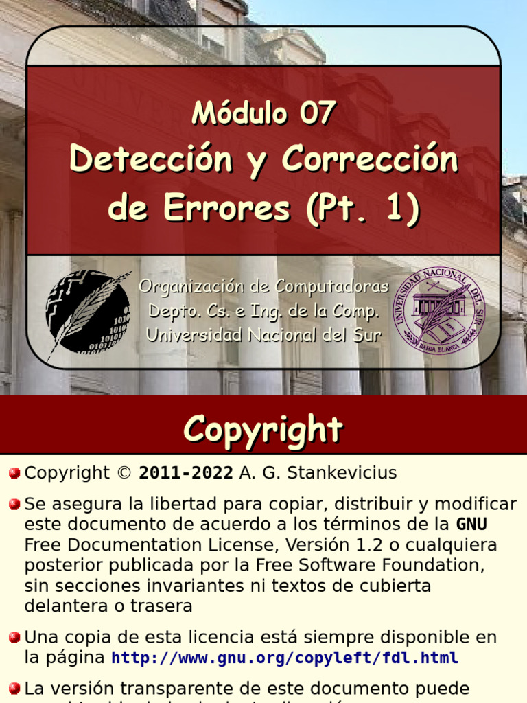 Módulo 07 - Detección y Corrección de Errores (Pt. 1) .Color | PDF | Detección y corrección de ...