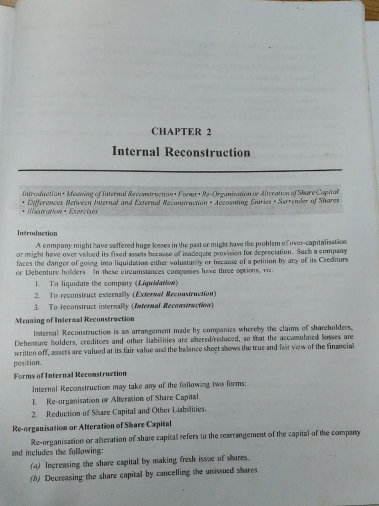 Internal Reconstruction | PDF