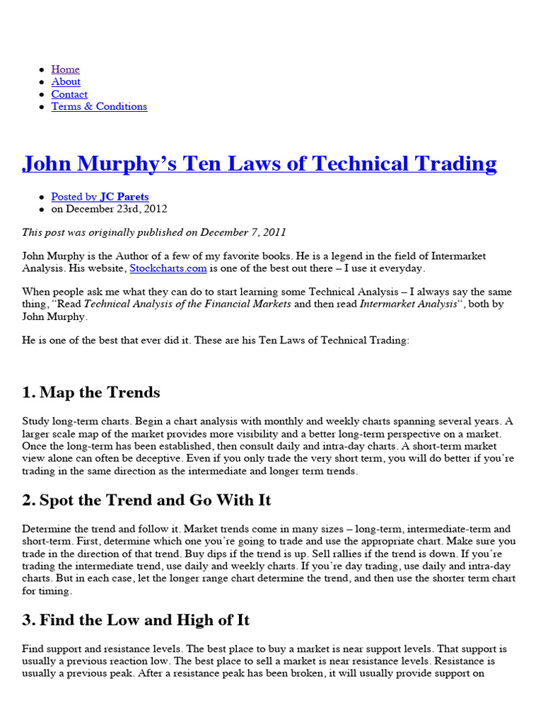 John Murphy's Trading Laws Explained | PDF | Financial Markets ...