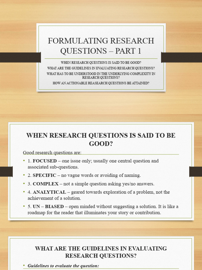 Formulating Research Questions Part 1 Pdf Question Obesity