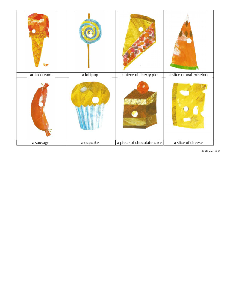 Hungry Caterpillar Food Flashcards | PDF