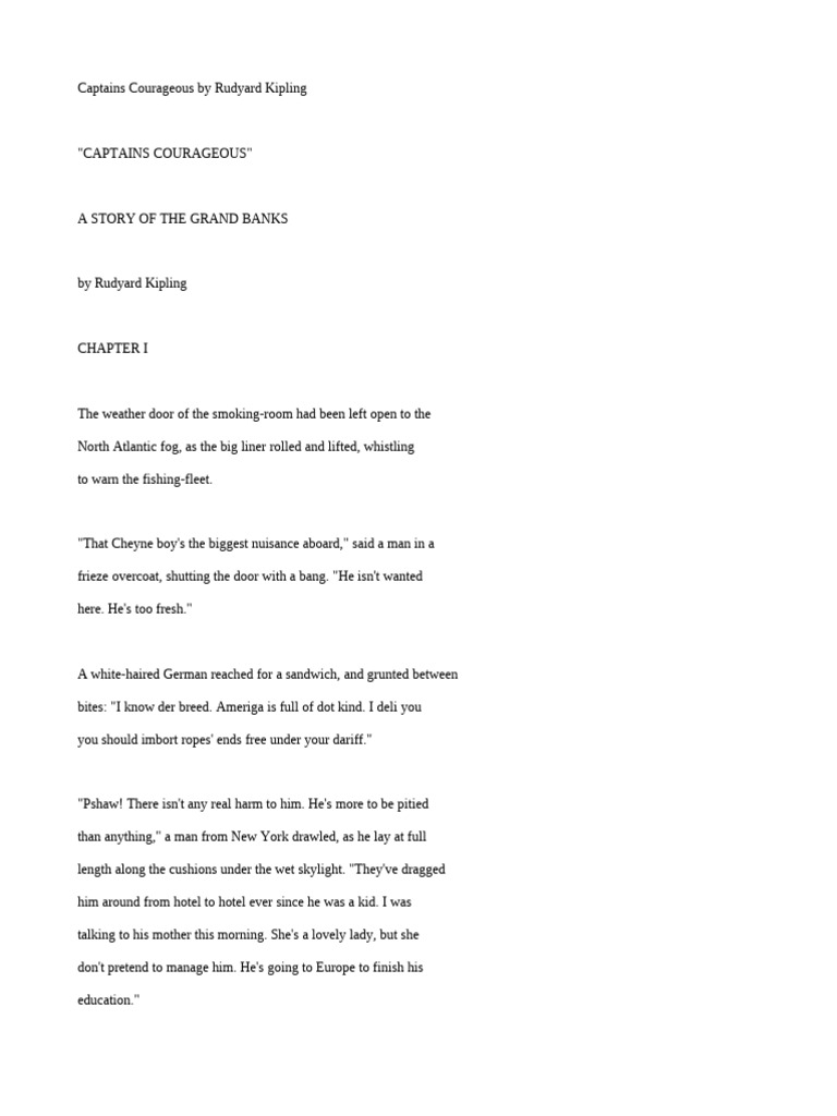 Captains Courageous by Rudyard Kipling | PDF | Captains Courageous