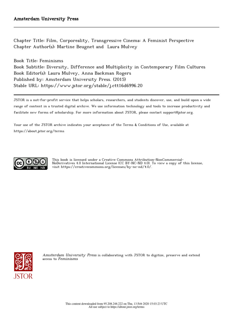 Film, Corporeality, Transgressive Cinema | PDF | Film Theory