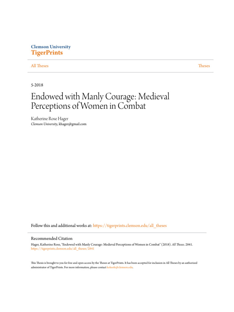 Endowed With Manly Courage Medieval Perceptions of Women in Comb | PDF ...