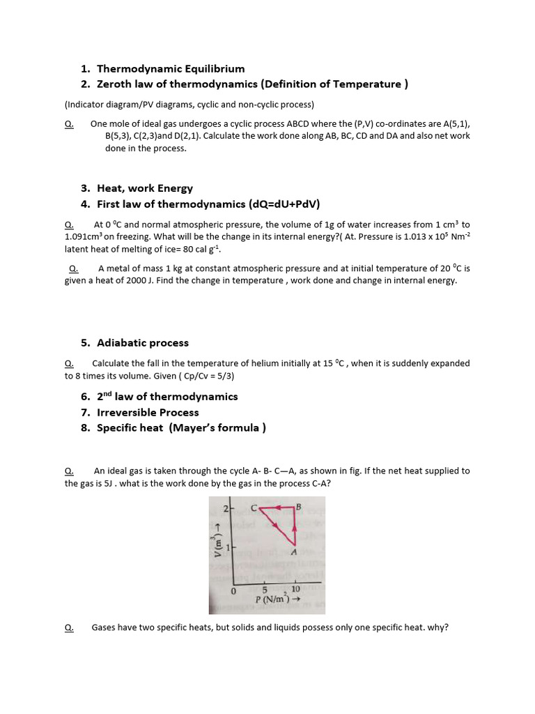 Thermodynamics: Laws and Calculations | PDF