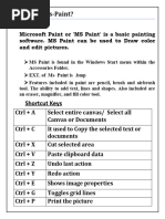 Ms Paint Short Key | PDF | Keyboard Shortcut | Graphical User Interfaces