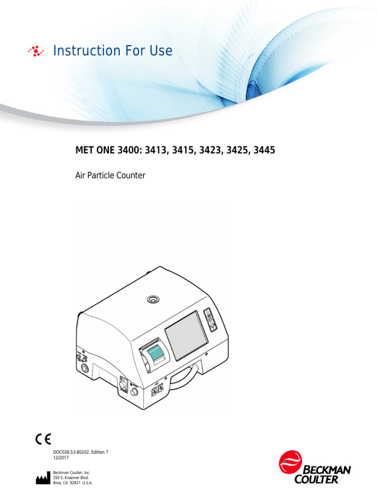 Met One 3400, Edition 7 | PDF | Computer Network | Electrostatic Discharge