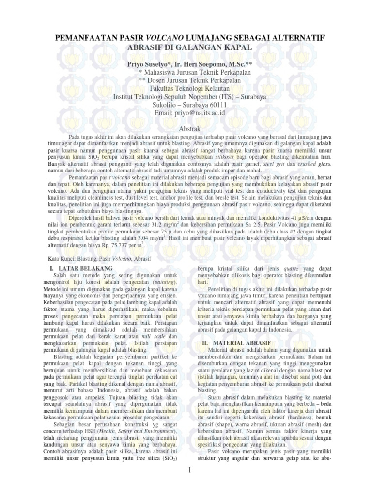 ITS Pasir Vulcano | PDF