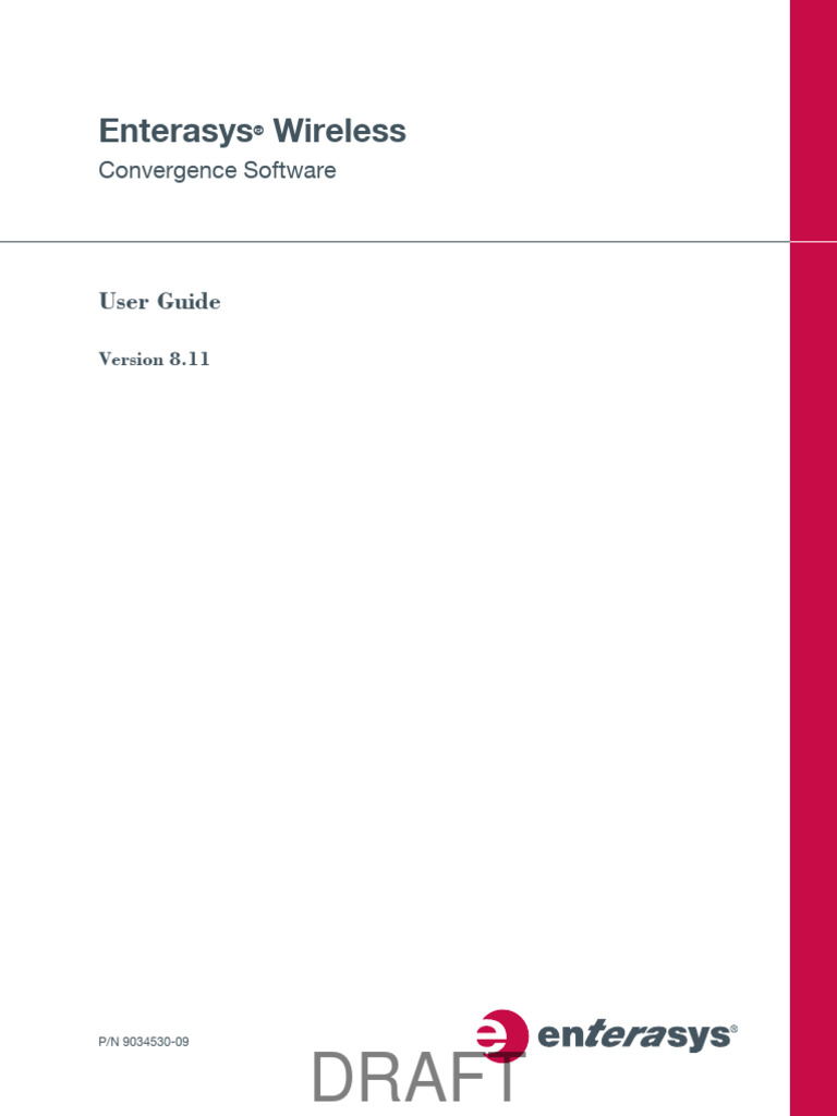 Enterasys Wireless ® Convergence Software User Guide Version 8.11 | PDF | Wireless Lan ...