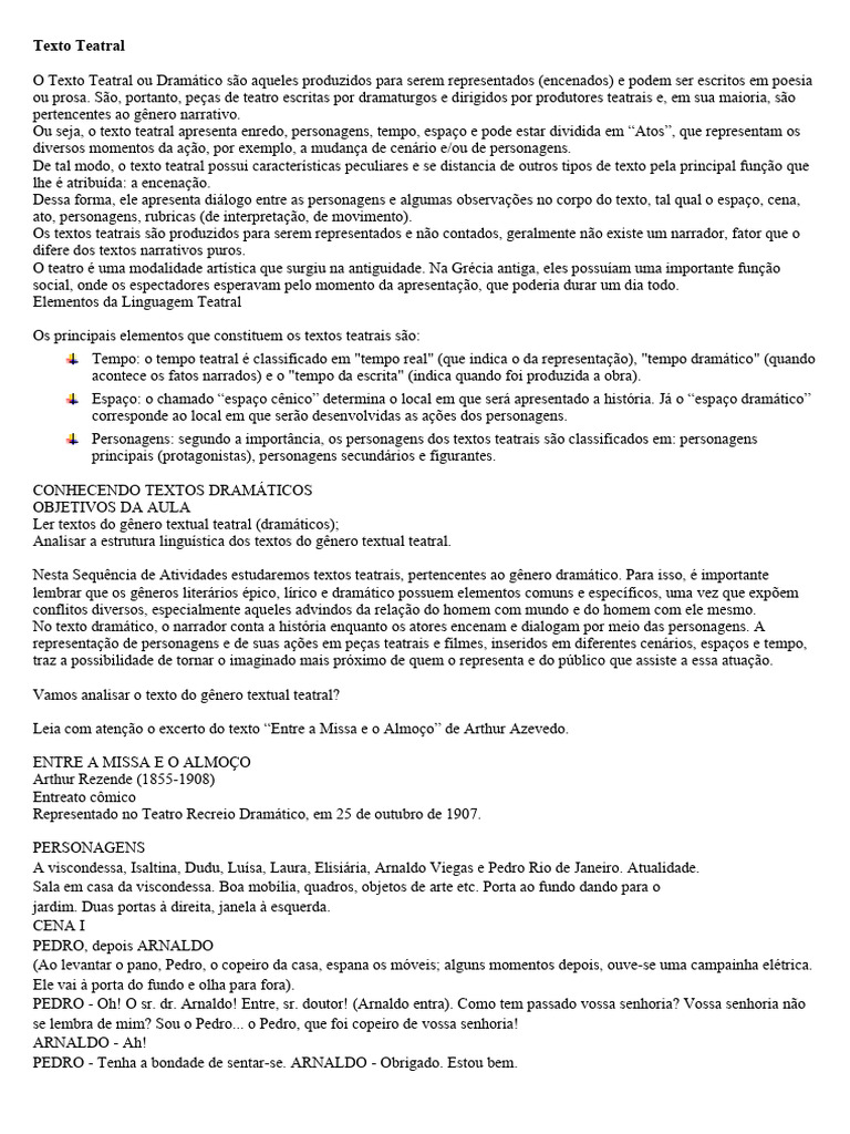 Texto Teatral | PDF | Teatro