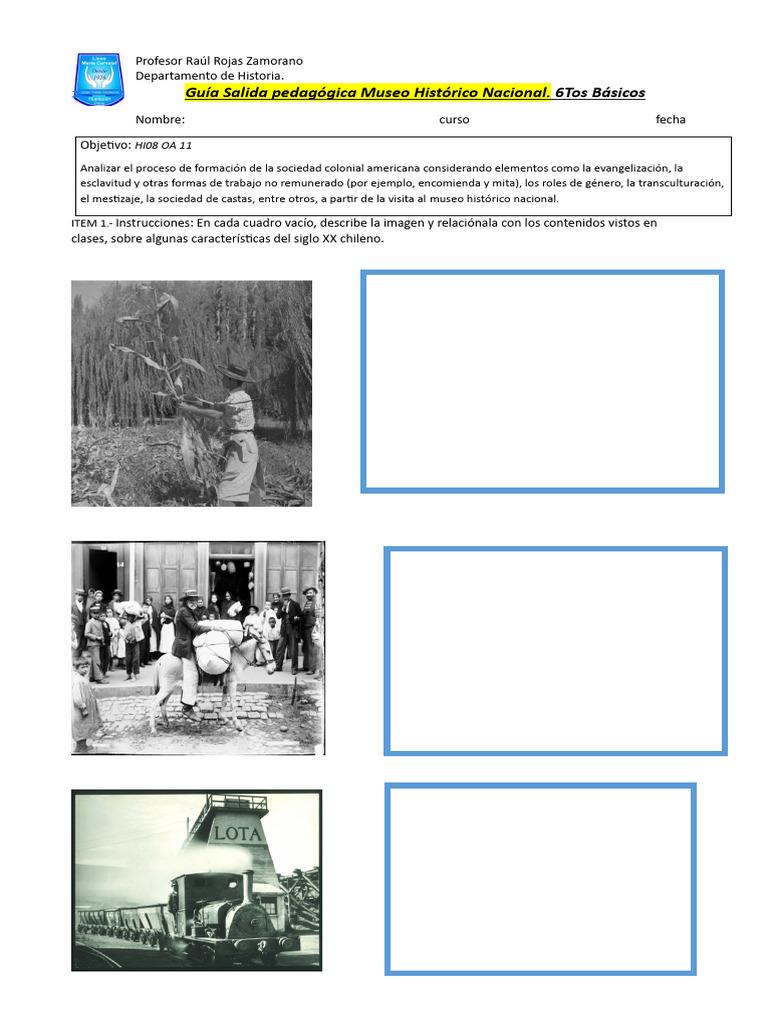 Guía Salida Pedagógica Museo Histórico Nacional | PDF