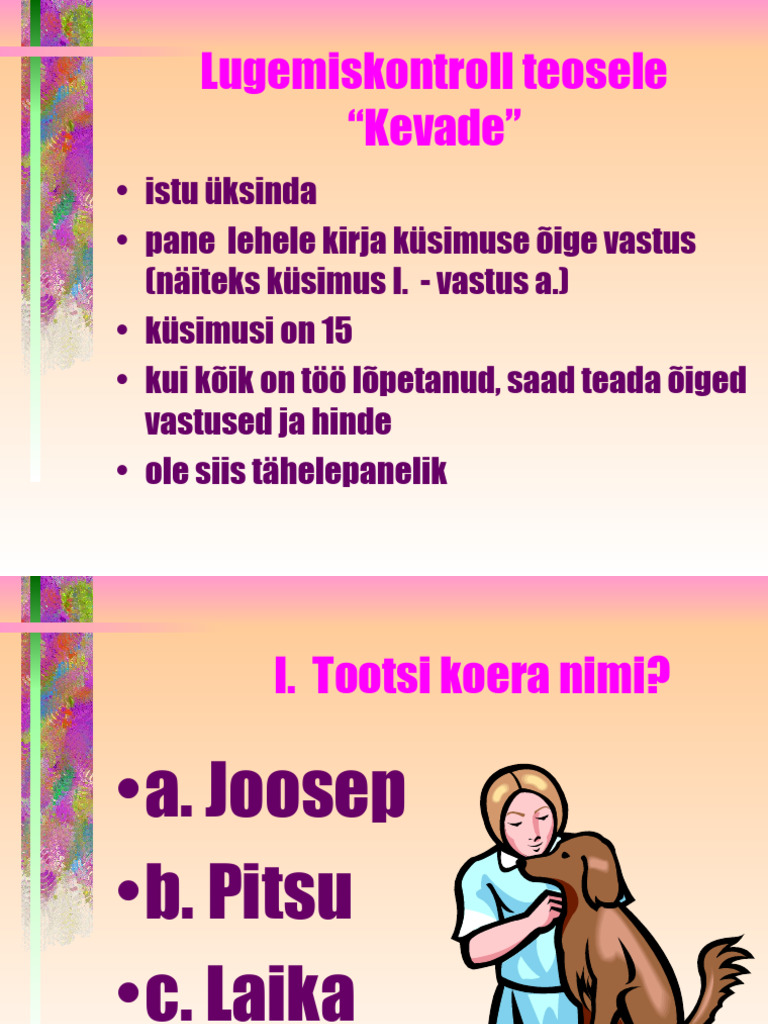 Kevade Lugemiskontroll | PDF