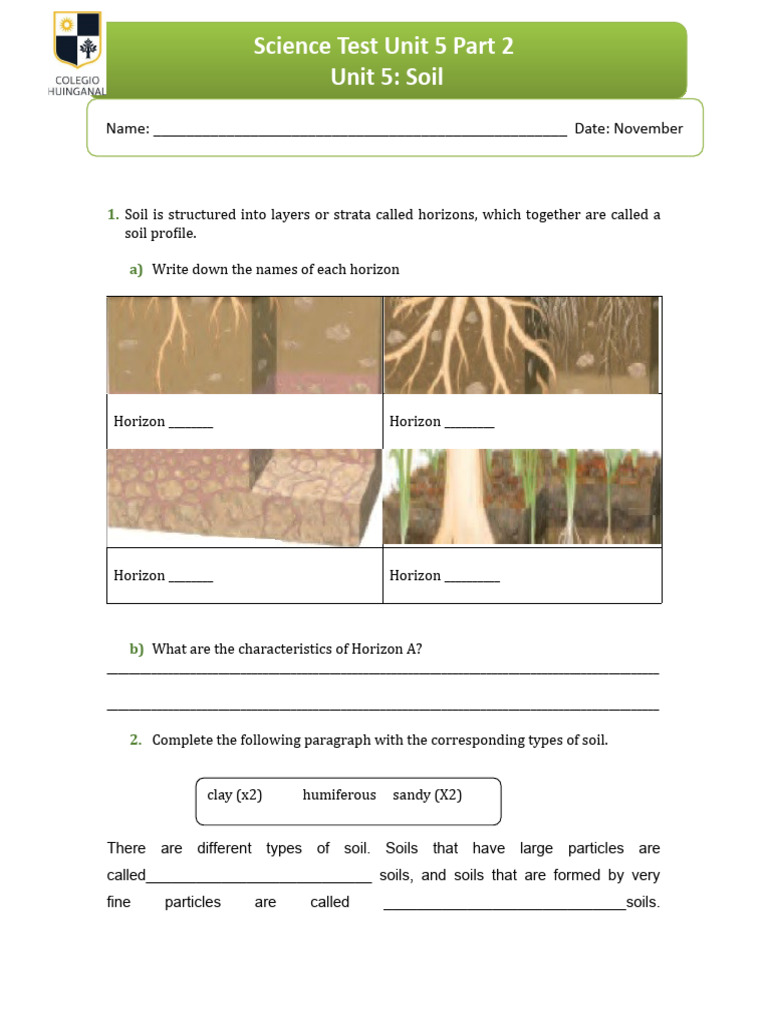 Science Test Unit 5 Soil Part 2 | Download Free PDF | Soil | Erosion