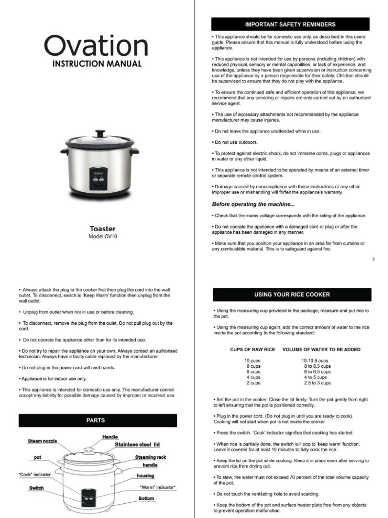 OV10 Ovation User Manual | PDF