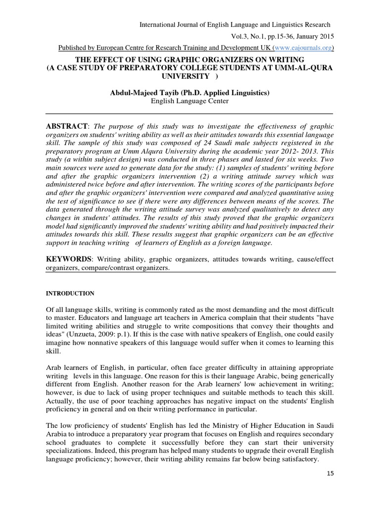 Impact of Graphic Organizers on Writing | PDF | Learning | Teachers