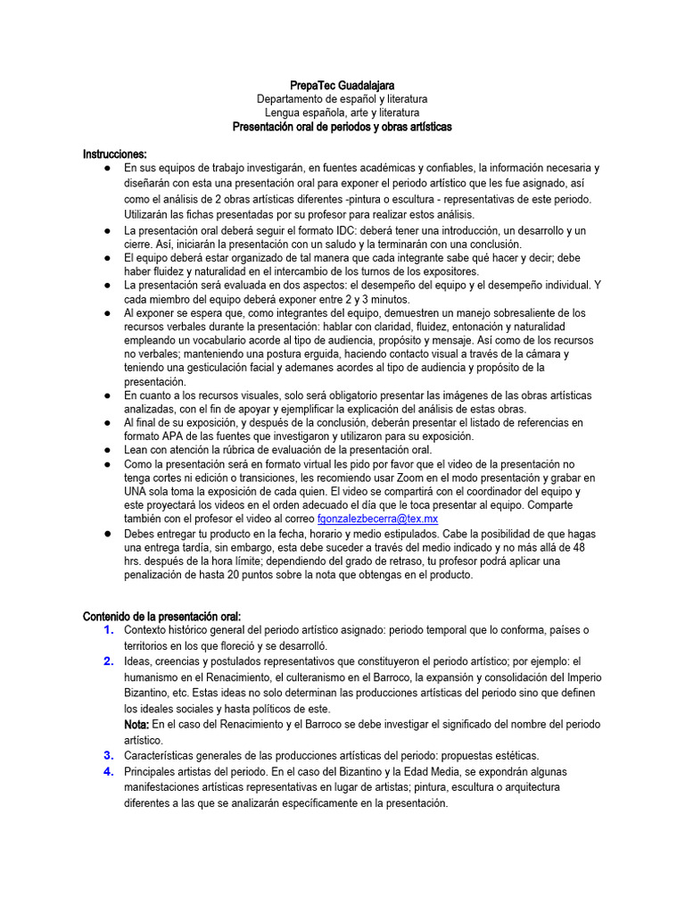 Rúbrica de Presentación Oral-2022 | PDF | Estudios de idiomas extranjeros