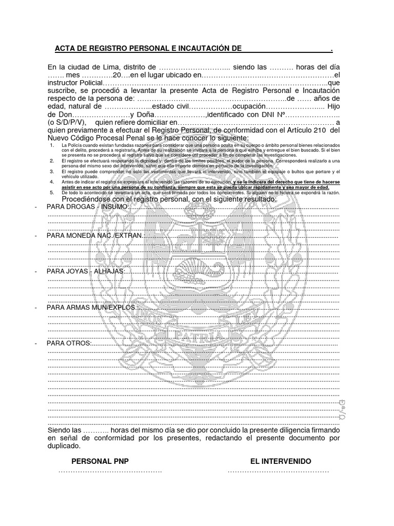 Actas de Apoyo Policial PNP | PDF | Policía | Justicia