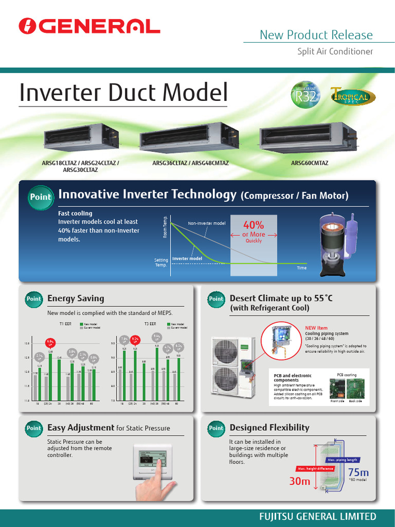 O'General Ducted AC Product Overview | PDF | Air Conditioning | Energy ...