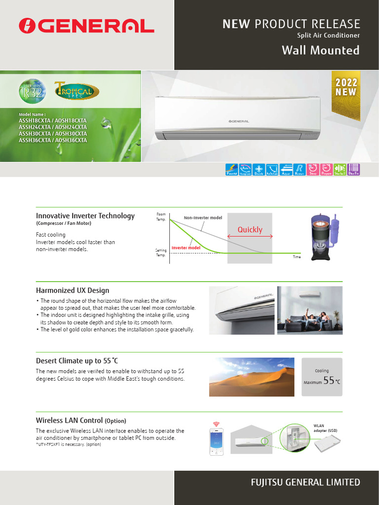 O GENERAL SPLIT UNIT 2022 Split Inverter | PDF | Air Conditioning ...