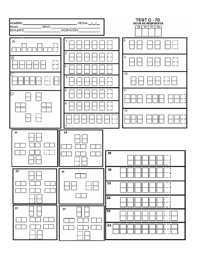 5 Test Dominó D-70 Hoja Respuestas | PDF