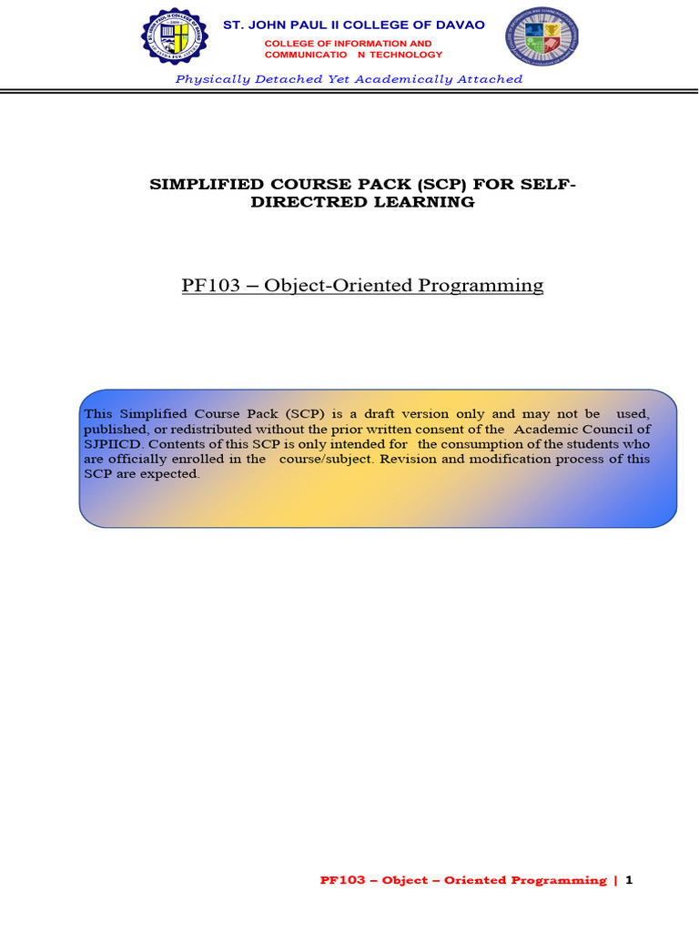 ICT SCP PF103 Compilation 3 | PDF | Programming | Constructor (Object Oriented Programming)