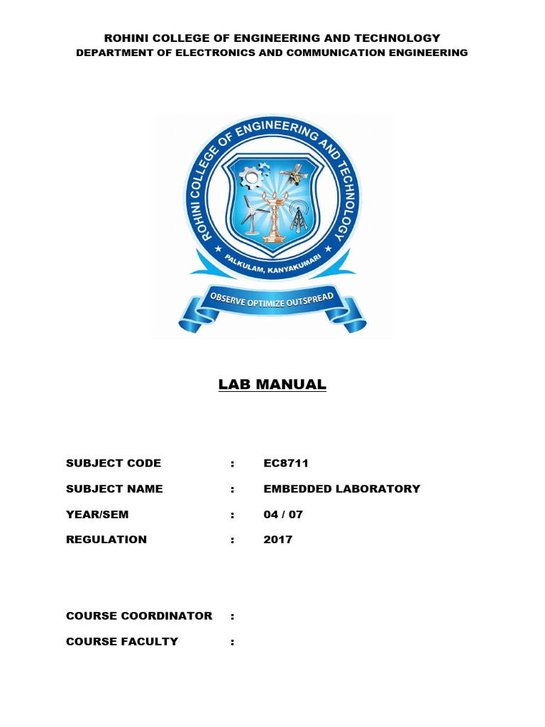 EC8711 Lab Manual Final | PDF | Analog To Digital Converter ...