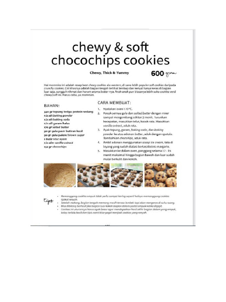 Resep Soft Cookies | PDF