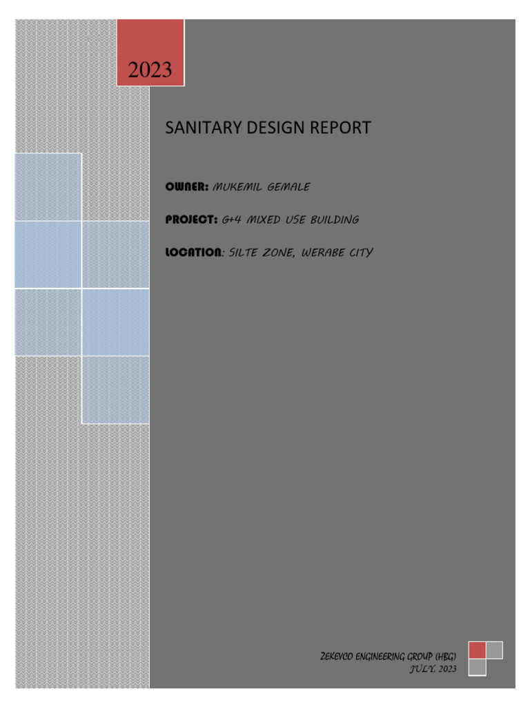 Sanitary Design Report | Download Free PDF | Tap (Valve) | Water Supply