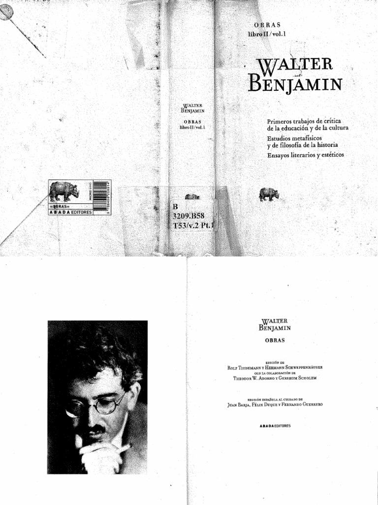 Benjamin Walter Obras Libro II Vol 1 Aba | PDF