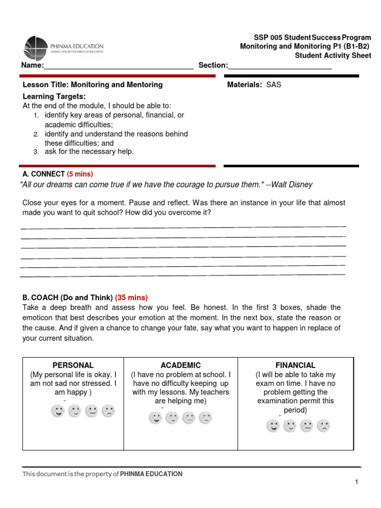 2) SSP 005 - Monitoring and Mentoring P1 (B1-B2) - SAS | PDF | Learning | Psychology