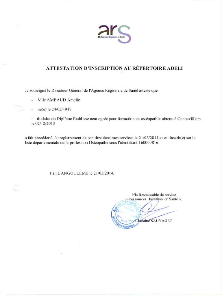 Attestation ADELI | PDF