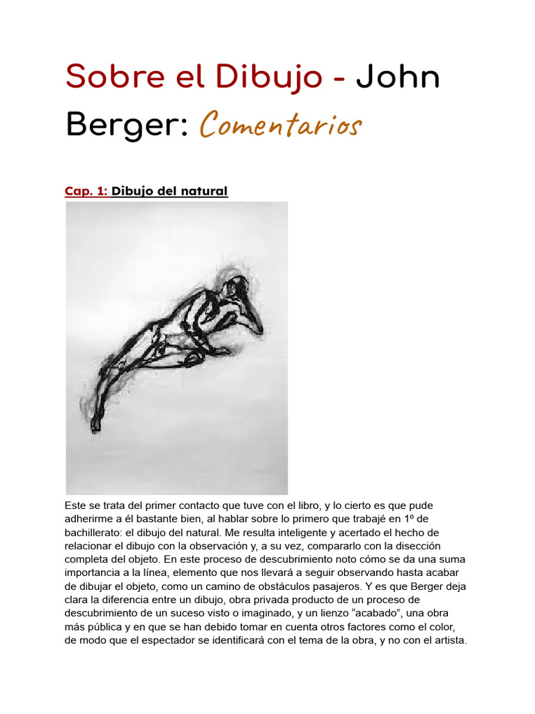 Sobre El Dibujo - John Berger - Comentarios | PDF | Dibujo | Amor