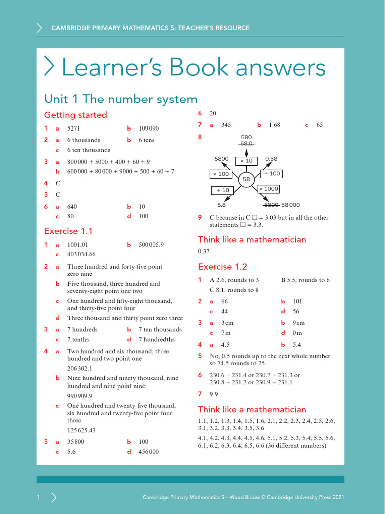 Prim Maths 5 2ed TR Learner Book Answers | PDF | Triangle | Sphere