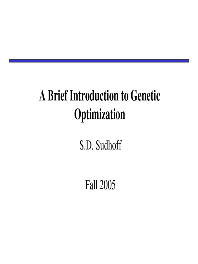 Genetic Optimization Pdf Genetic Algorithm Gene