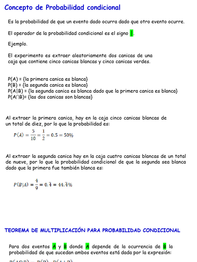 Concepto de Probabilidad Condicional | PDF | Probabilidad | Matemáticas Concepto de Probabilidad Condicional | PDF | Probabilidad | Matemáticas