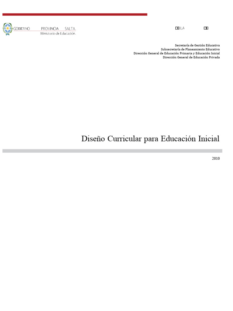 Diseno Curricular Educacion Inicial | PDF | Educación de la primera infancia | Plan de estudios