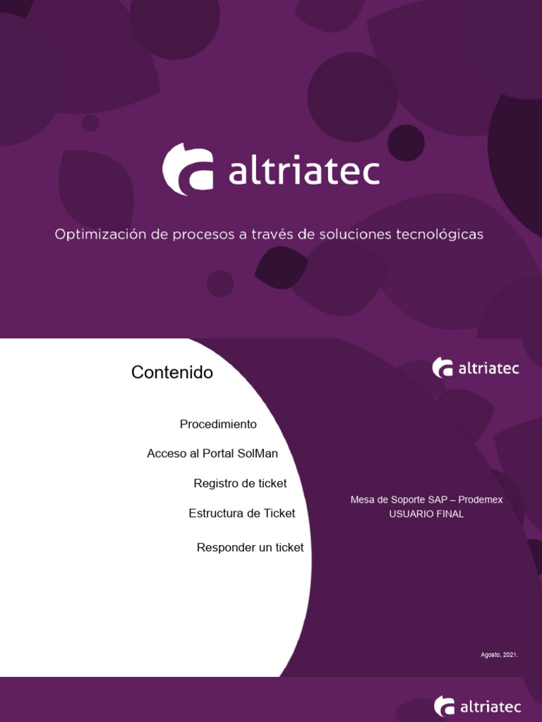 AT - PRODEMEX - Guía Usuario Final ITSM Solman - V1 | PDF | Archivo de ...